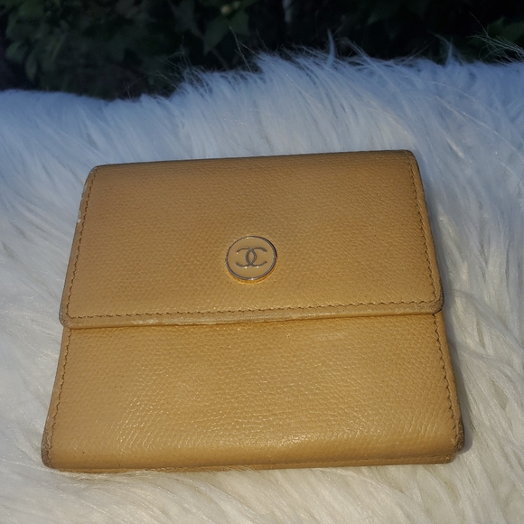 CHANEL | Bags | Authentic Yellow Leather Chanel Bifold Wallet | Poshmark